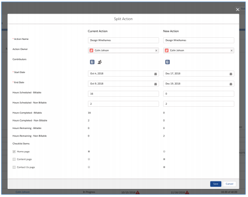 Can I split an Action?