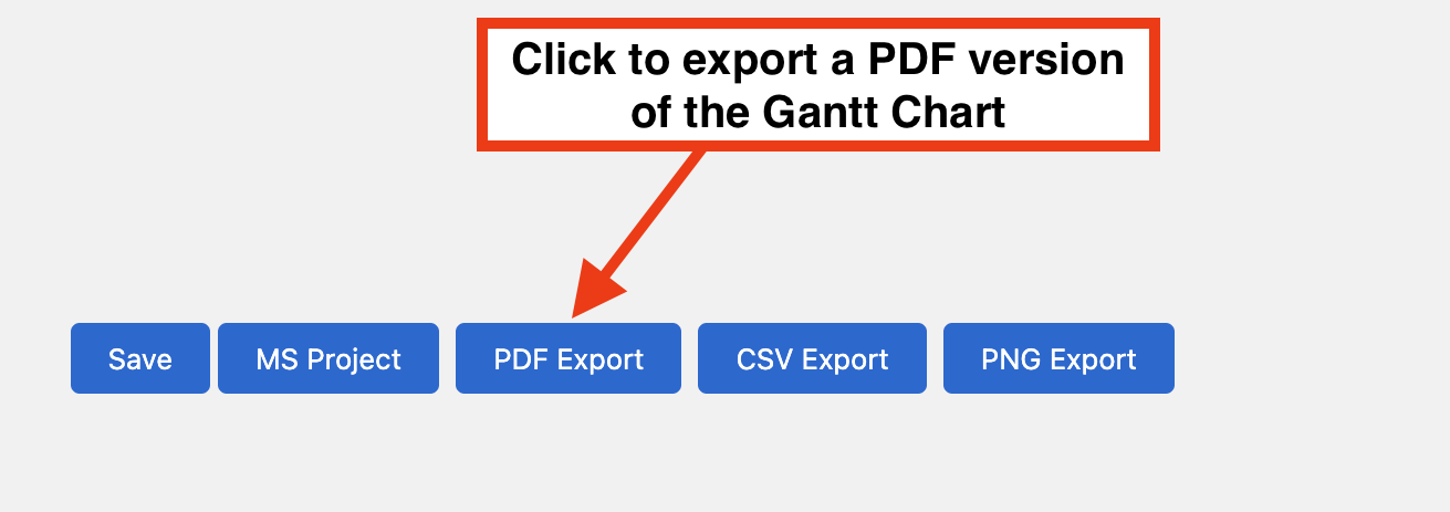 Can I export the Gantt Chart as a PDF?