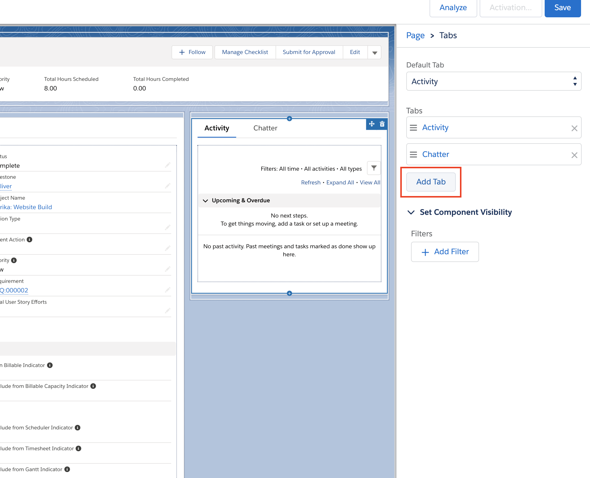Adding the Contributors Component to the Action Page