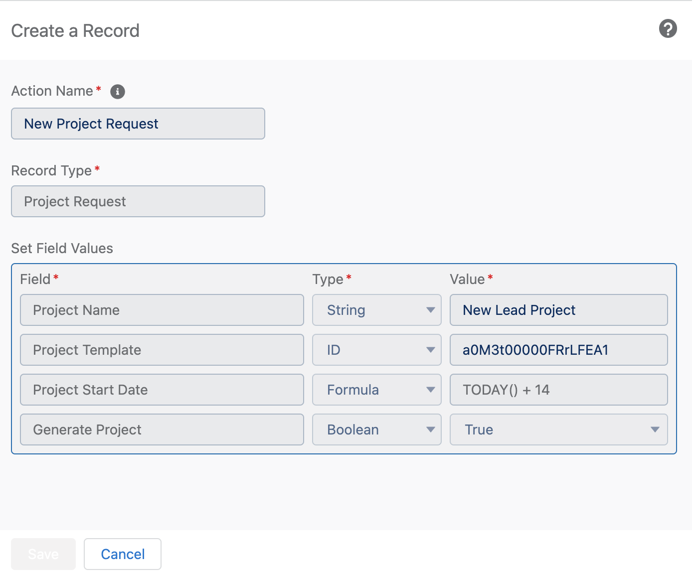 Automate Project Requests