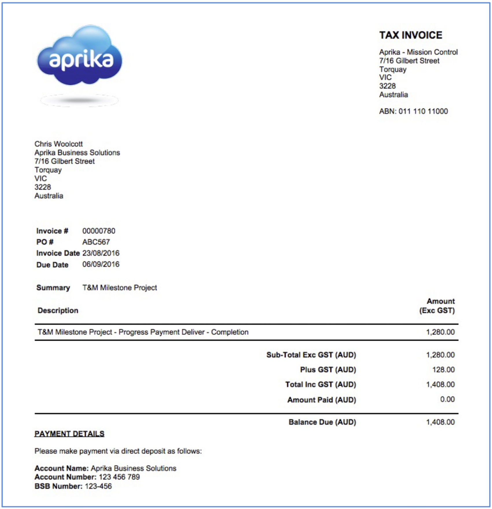 Milestone Billing