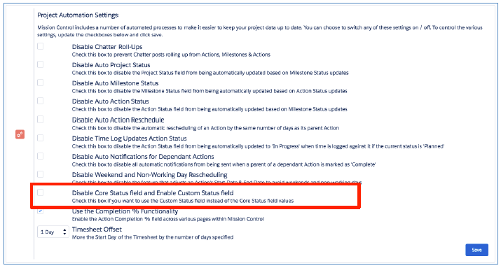 Custom Status Values