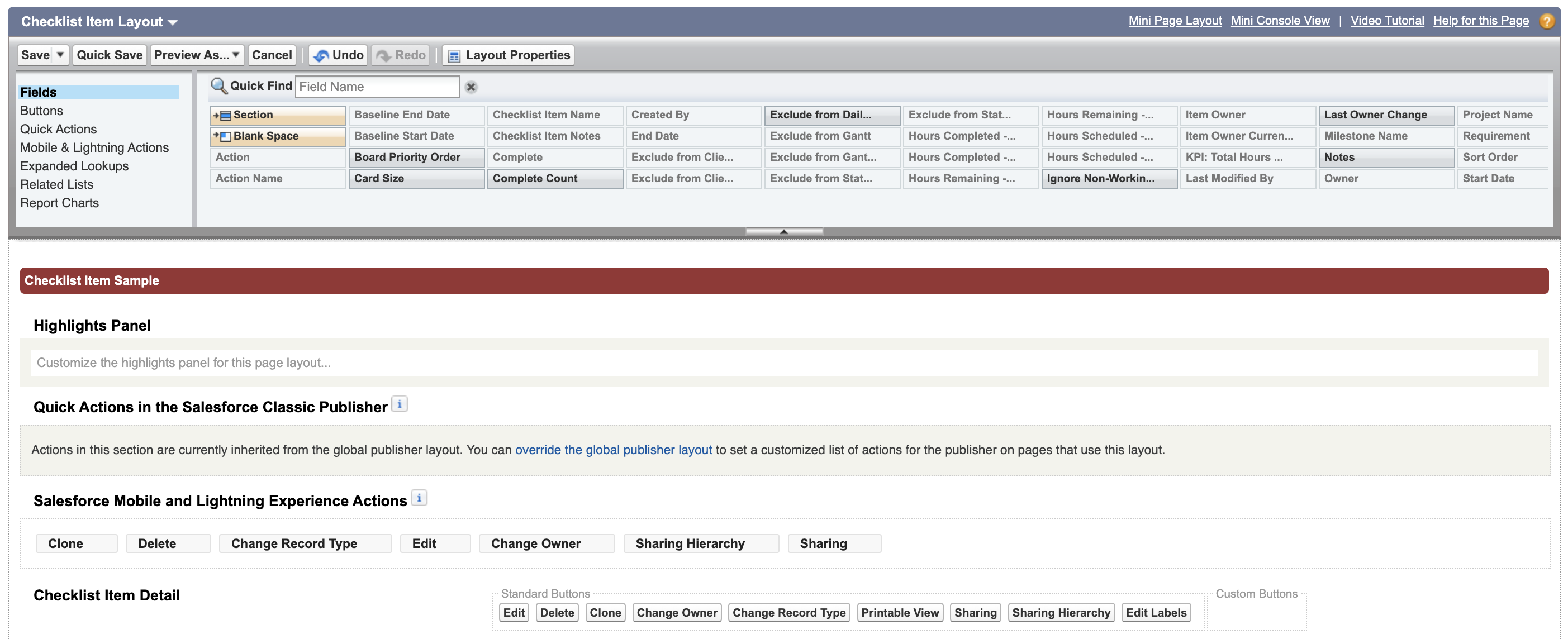 What is the Checklist Item?